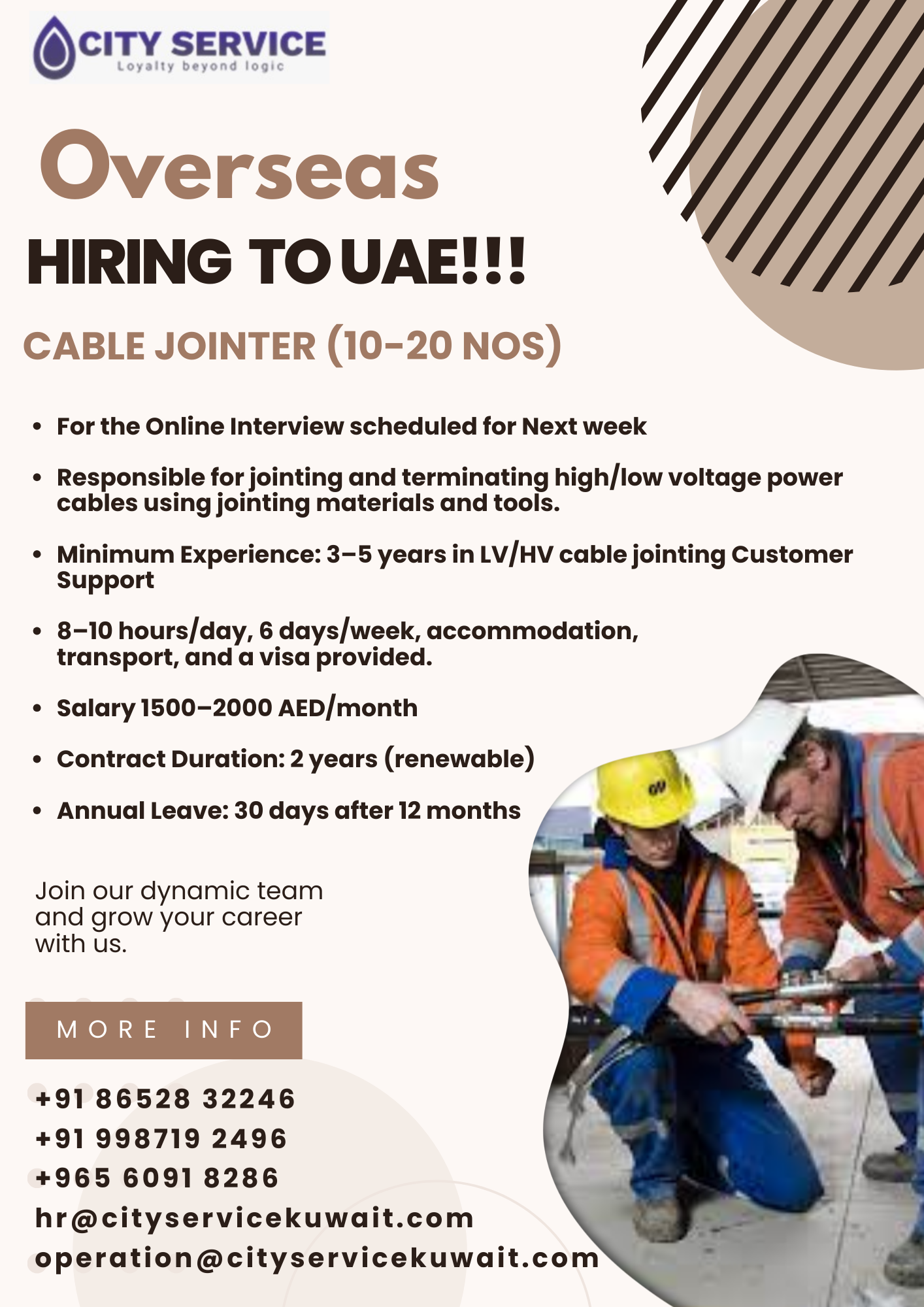 CABLE JOINTER | Kuwait Jobs Here